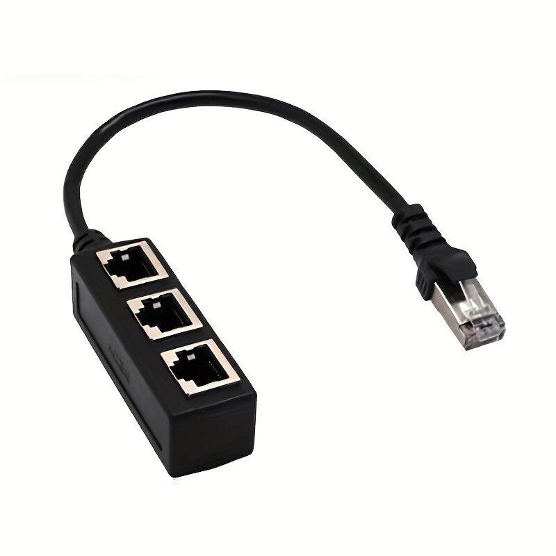 Разветвитель Ethernet (адаптер) RJ45, 1 вход (мужской) на 3 выхода (женских), совместимый с кабелями Super Cat5/Cat5e/Cat6