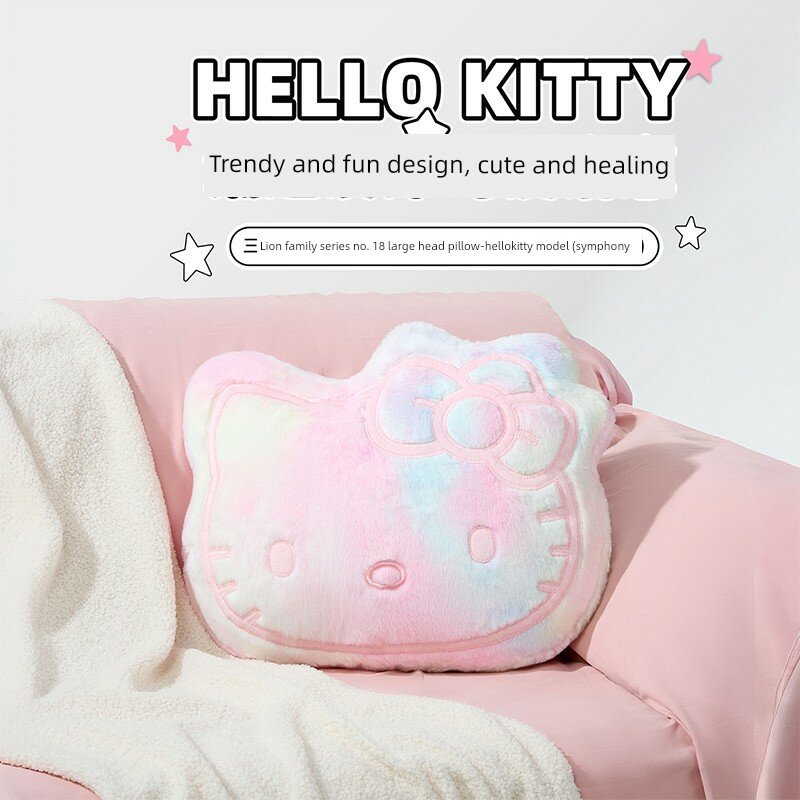 Плед для головы Hello Kitty из плюша - иridescent дизайн, 45x40 см мягкая подушка для дивана, кровати или стола, милый