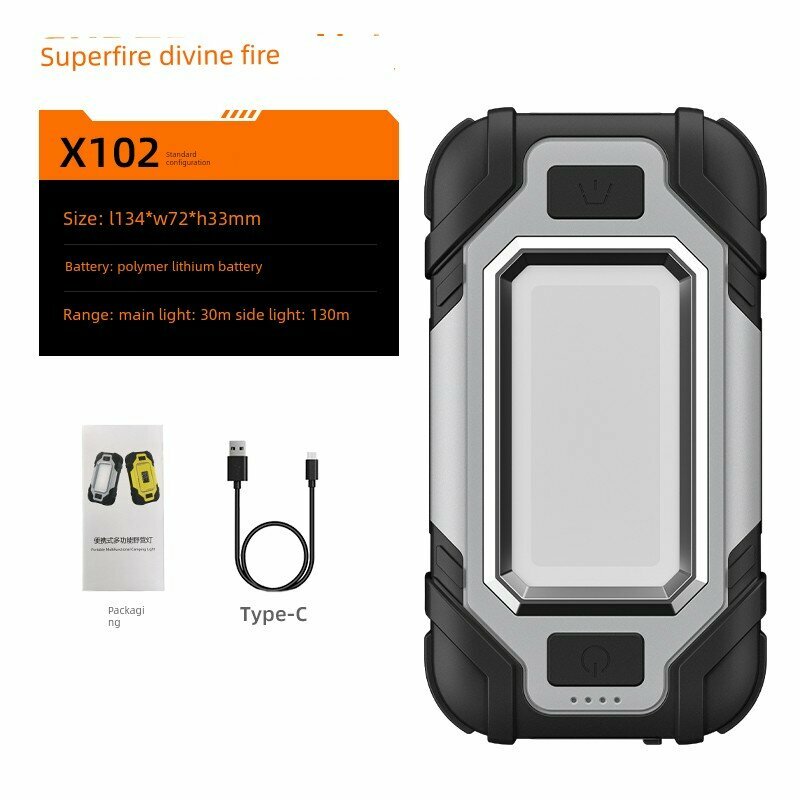 Рабочий фонарь Shenhuo X102, фонарь для авторемонта, сверхъяркий, мощный, перезаряжаемый светодиодный магнитный фонарик