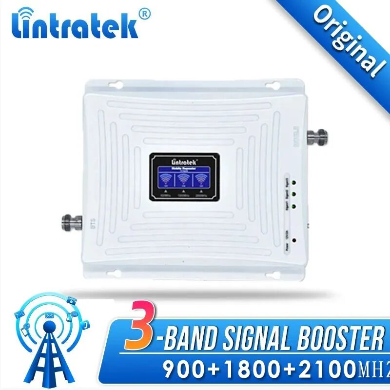 Lintratek усилитель сотовой связи ретранслятор сотового GSM 900 WCDMA 2100 LTE 1800 2G 3G 4G Усилитель сигнала