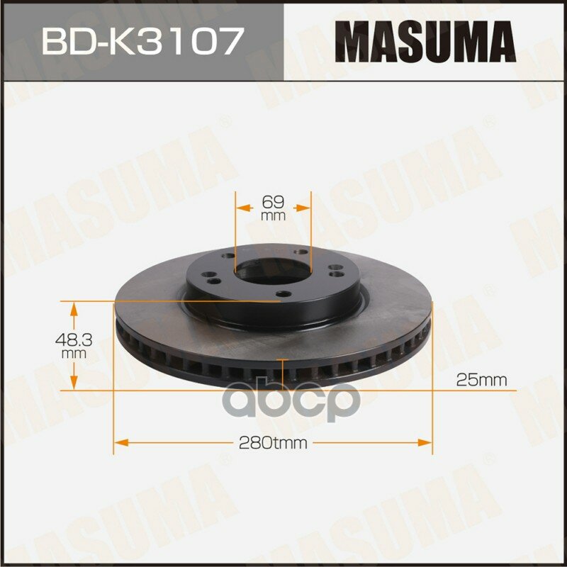 Диск тормозной Masuma арт. BD-K3107