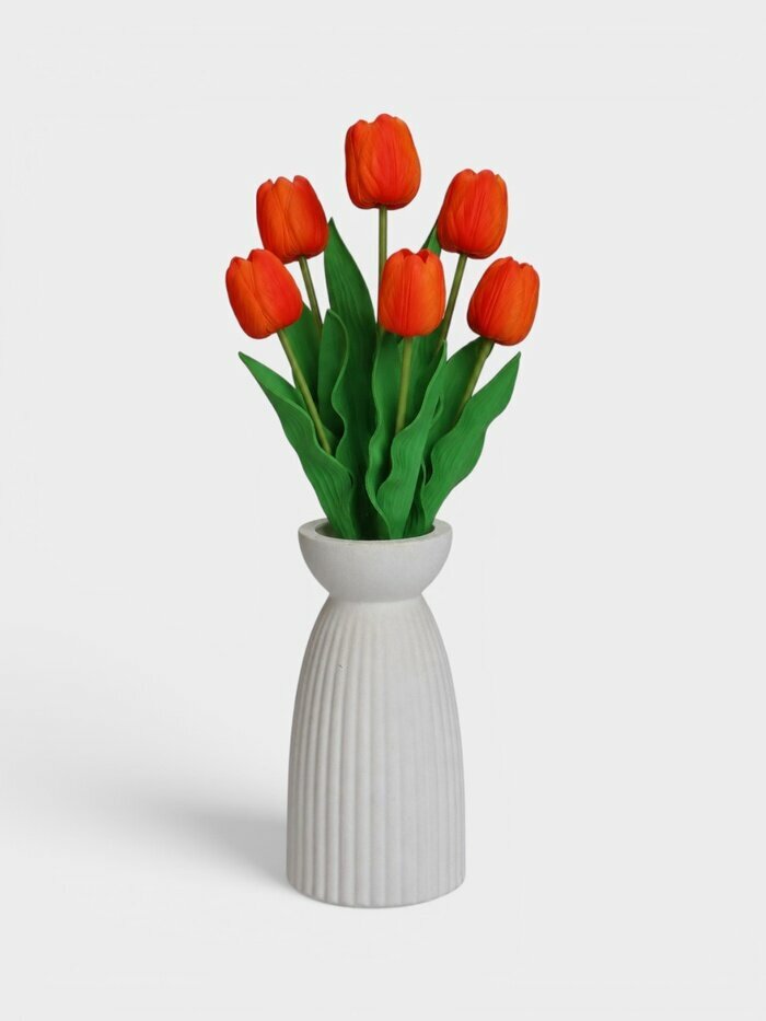 Искусственные цветы Poetry in Flowers «Тюльпан триумф», оранжевые, 43x5 см