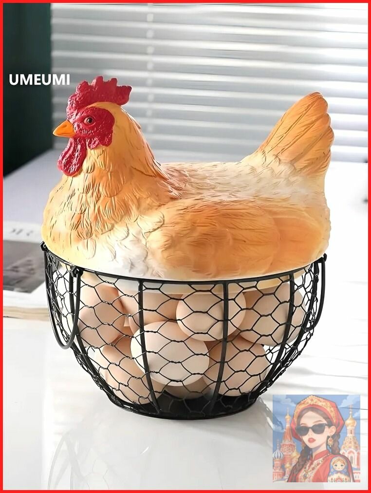 Расписная керамическая корзина для куриных яиц креативная мебель для дома