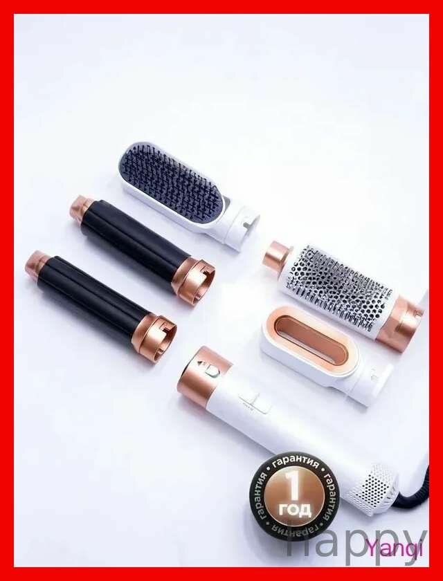 Фен для волос 2-oeRM2456451451_--sku-2480白金色【彩盒包装】220V【欧规/圆插国内使用】_mv_Qxk8y-9348-501785836623 2000 Вт, скоростей 3, кол-во насадок 5, слоновая кость