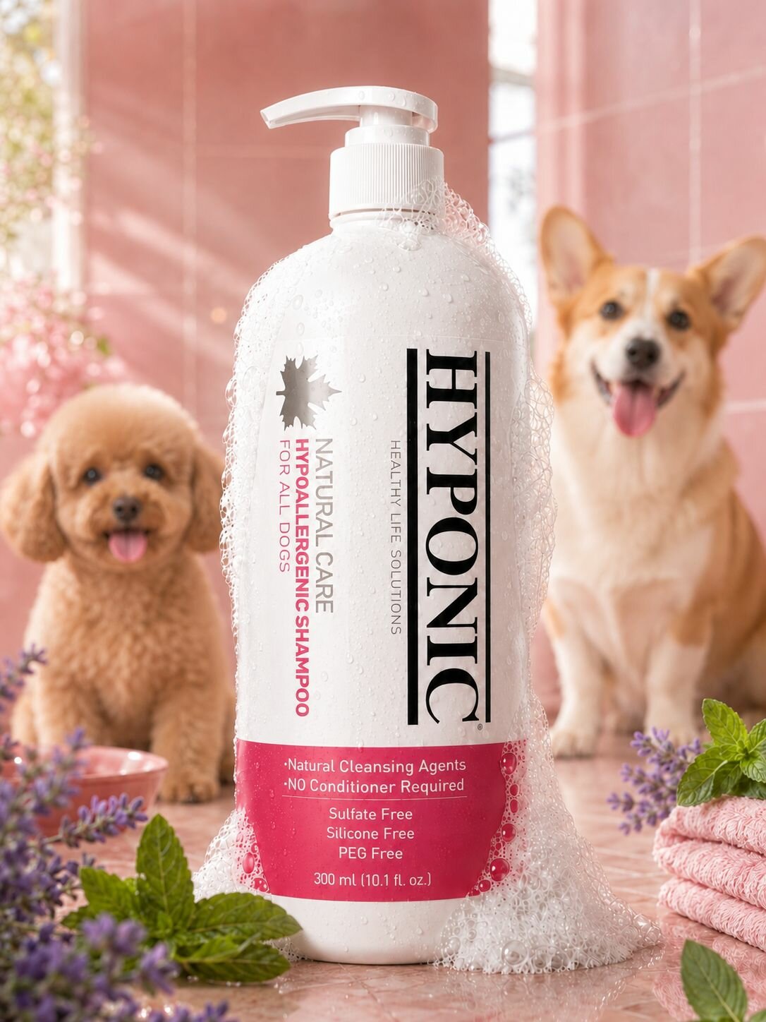 Шампунь для собак глубокое питание и блеск Hyponic (Хайпоник, Корея), гипоаллергенный, не требует кондиционера, 300 мл. без кондиционера гипоаллергенный
