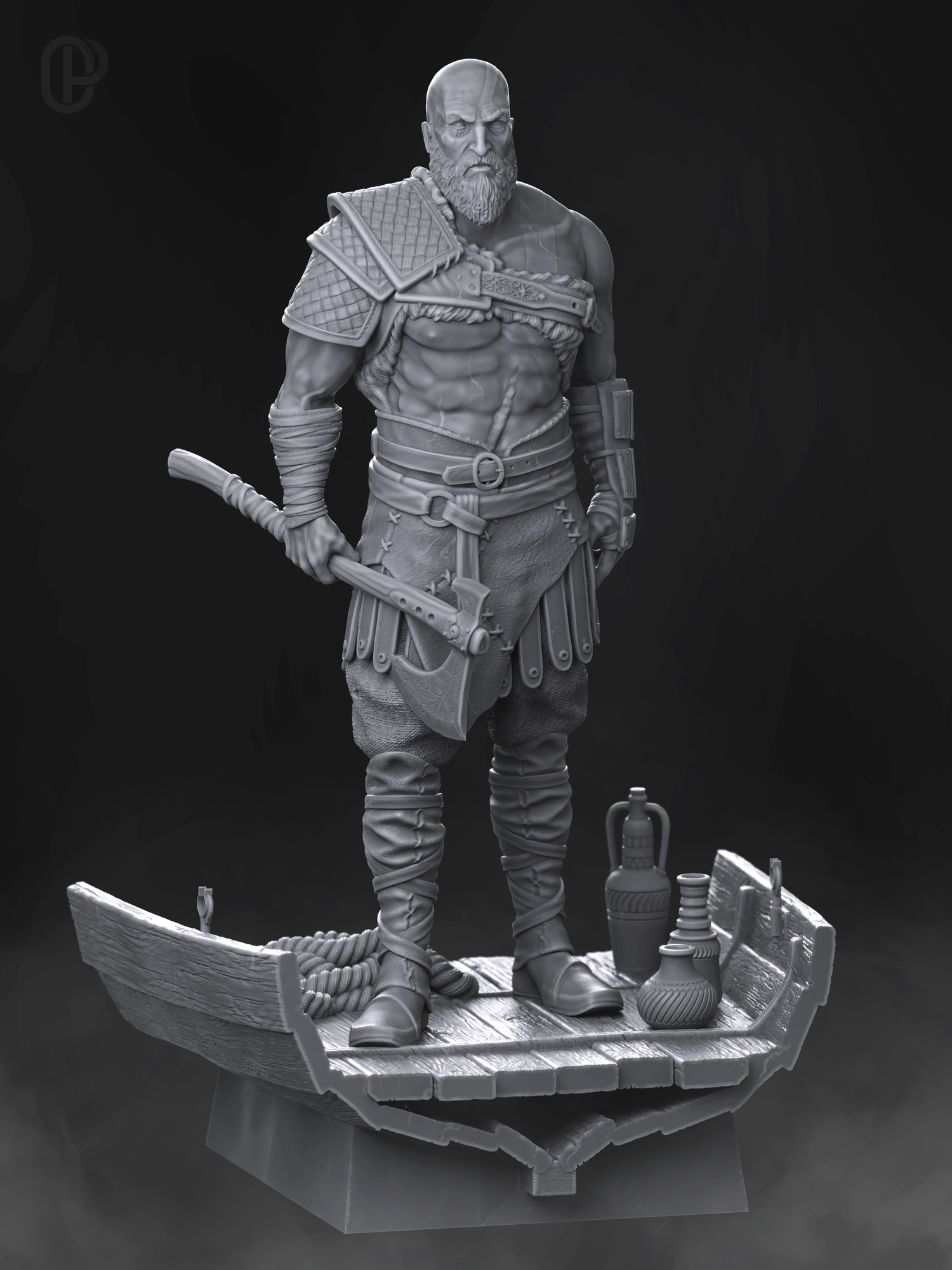 Миниатюра Кратос / God of War Kratos - Видеоигры (85мм)