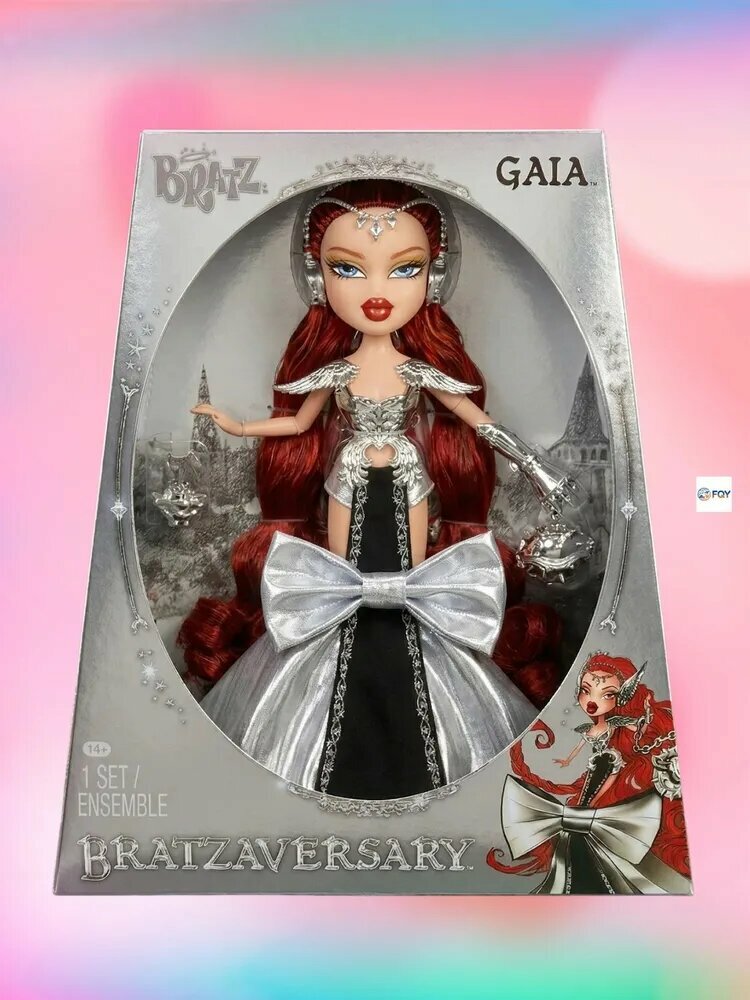 Коллекционная кукла GAIA с длинными красными волосами, вечерним платьем и аксессуарами, 14+