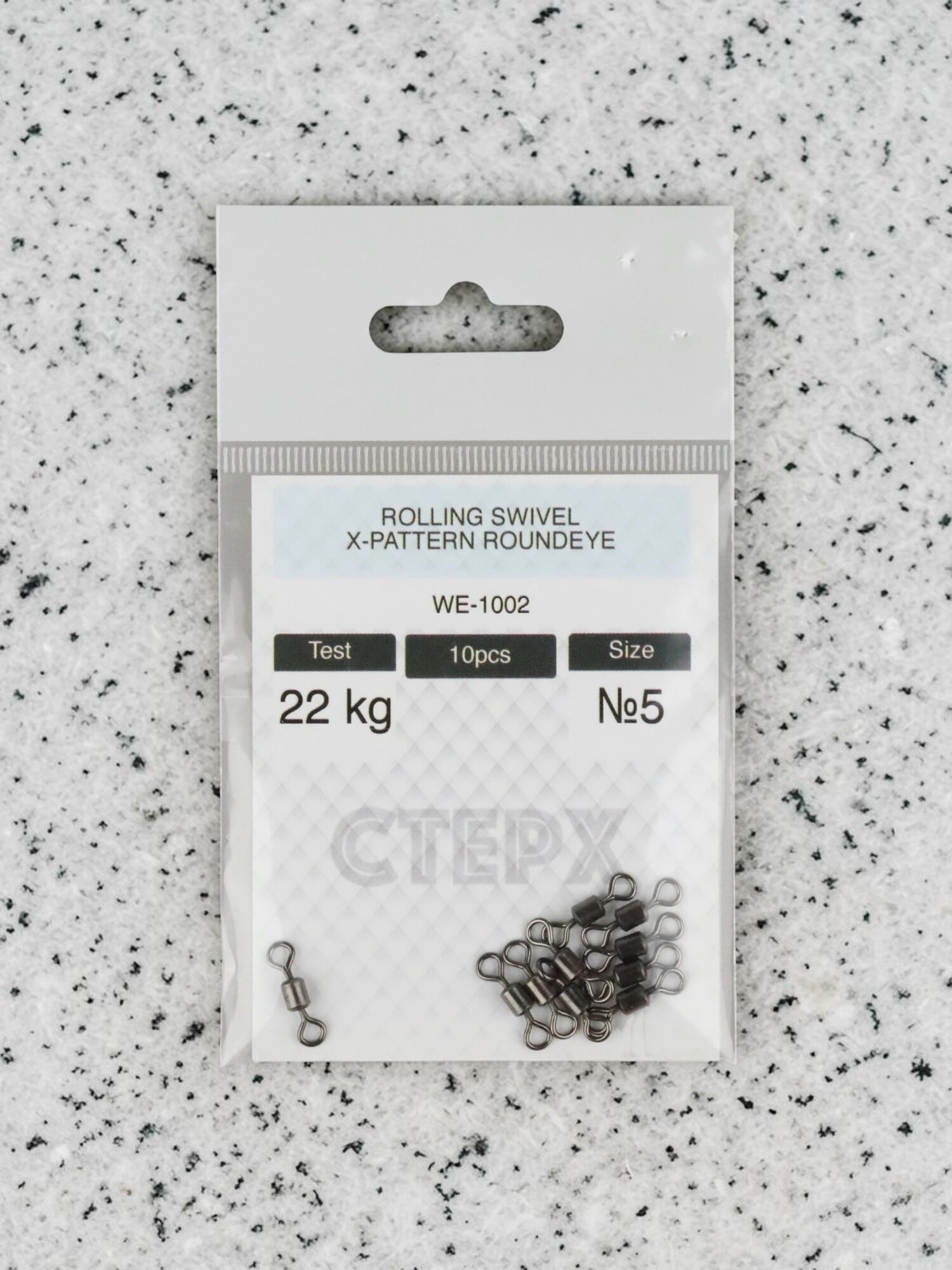 Вертлюг рыболовный Стерх WE-1002 RS X-Pattern Round Eye #5 22 кг 10 шт.