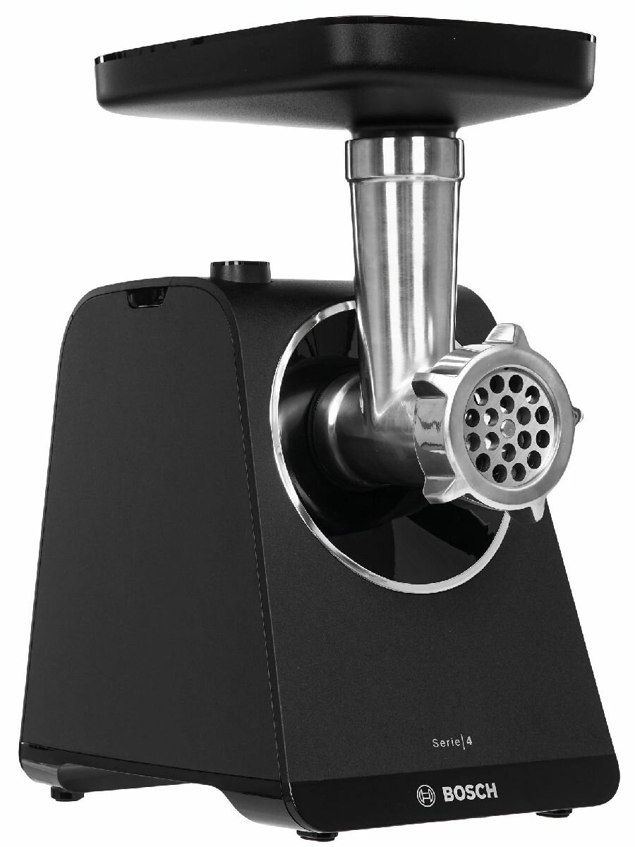 Мясорубка Bosch MFWS440B, 2.5 кг/мин, номинальная мощность 500 Вт, реверс, 2 скорости, нож из нержавеющей стали