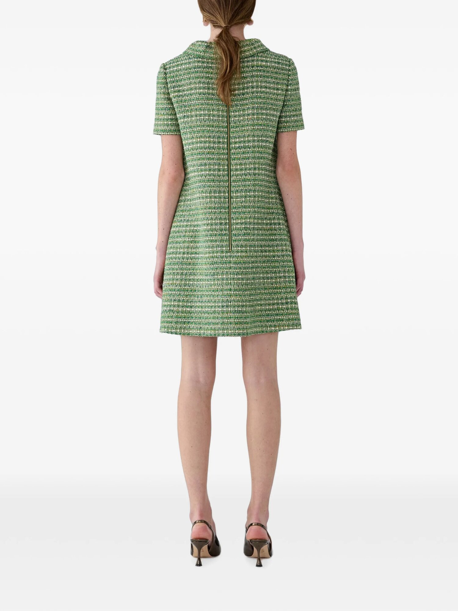 Платье CAROLINA HERRERA Button-up tweed shift mini dress, размер 00 — фото 1