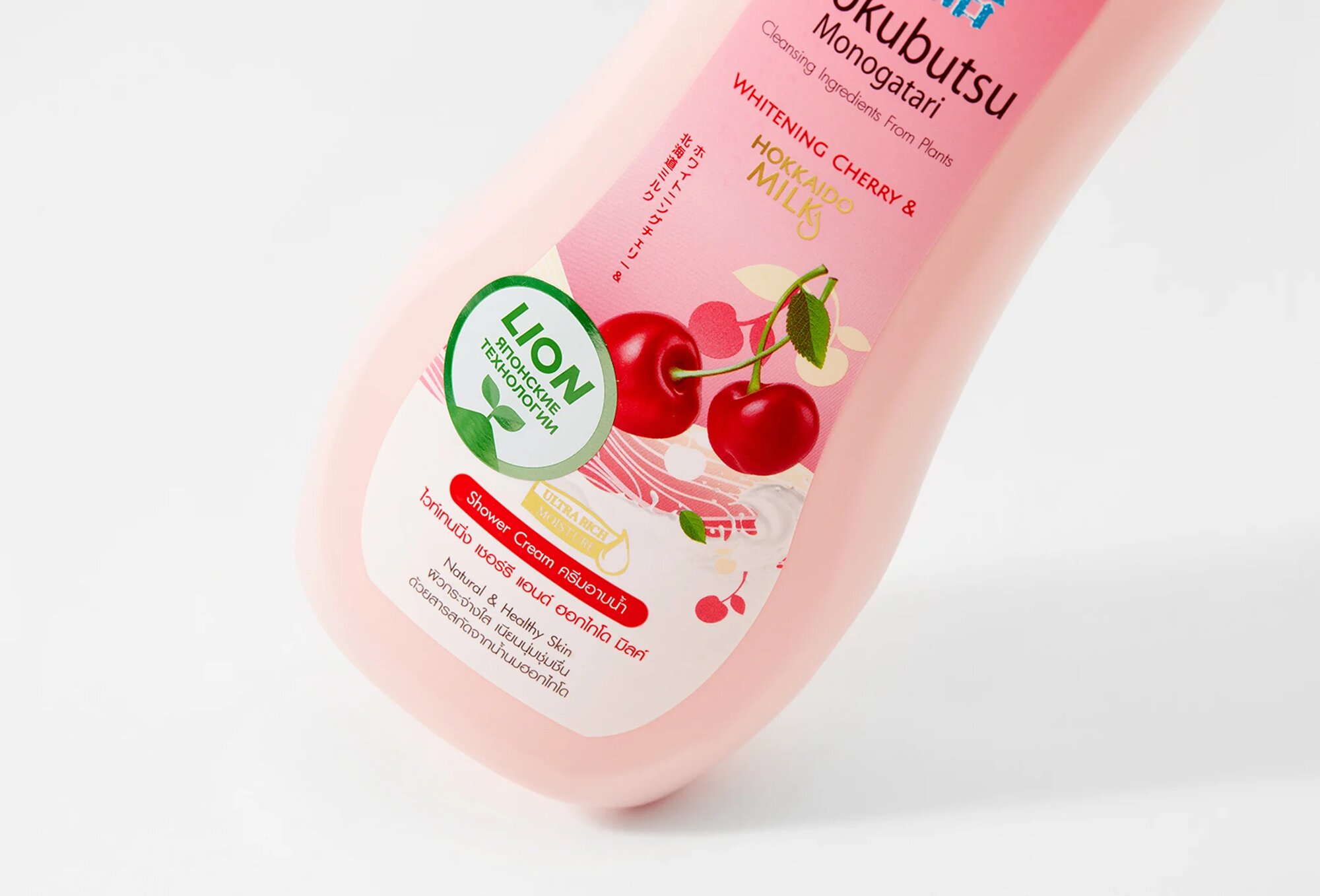Крем-гель для душа LION Shokubutsu Monogotari Hokkaido Milk Whitening Cherry 500 мл