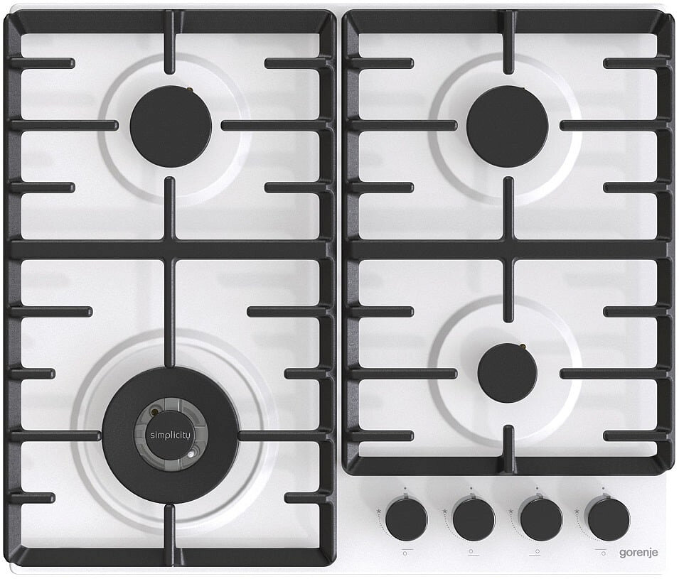 Варочная панель Gorenje GW642SYW, независимая, нержавеющая сталь, цвет белый