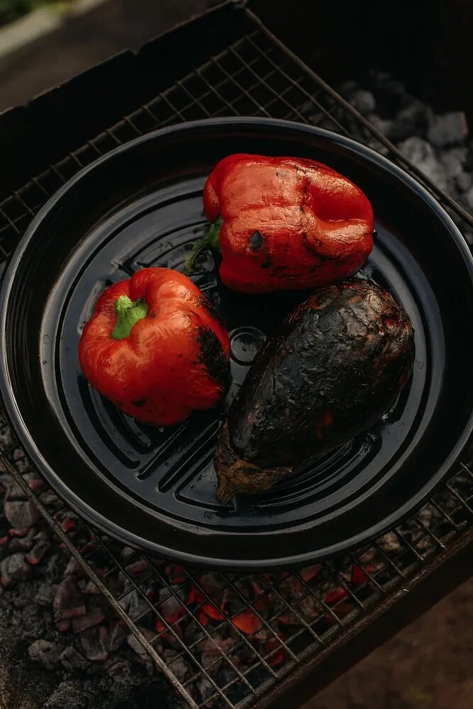 Противень круглый эмалевый для духовки и открытого огня, черный, 29.5x29.5 см