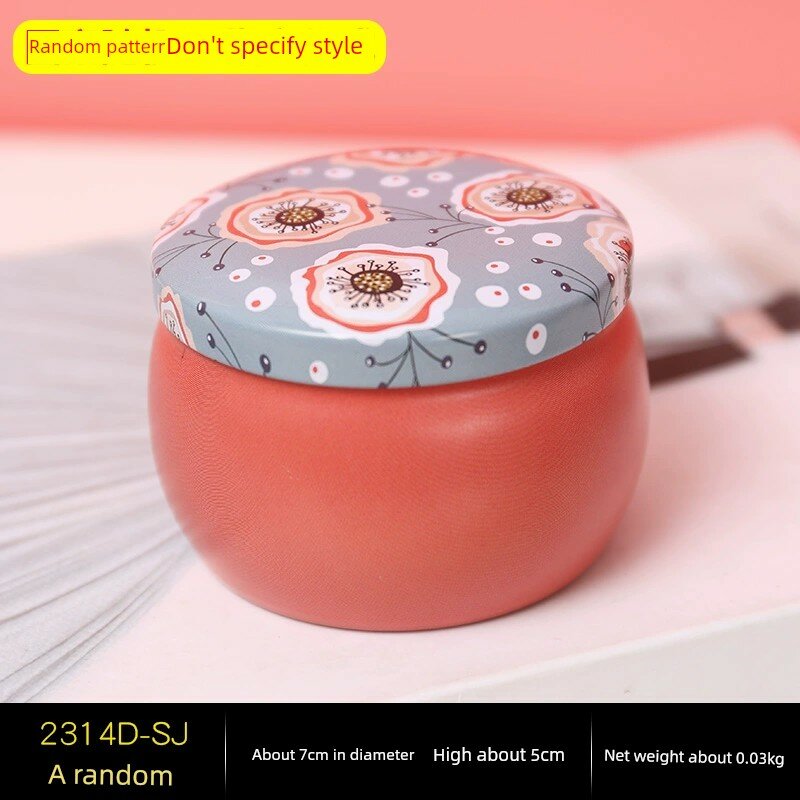 Круглая коробка с цветочным рисунком, случайный узор, одна штука, пищевая безопасность