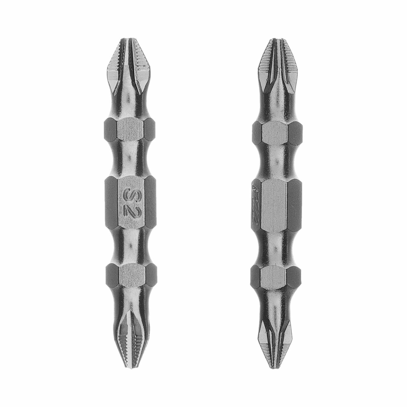 Набор бит GROSS двусторонние, PH2-PH2х45мм, PZ2-PZ1х45 мм, сталь S2, 2 шт (112109)