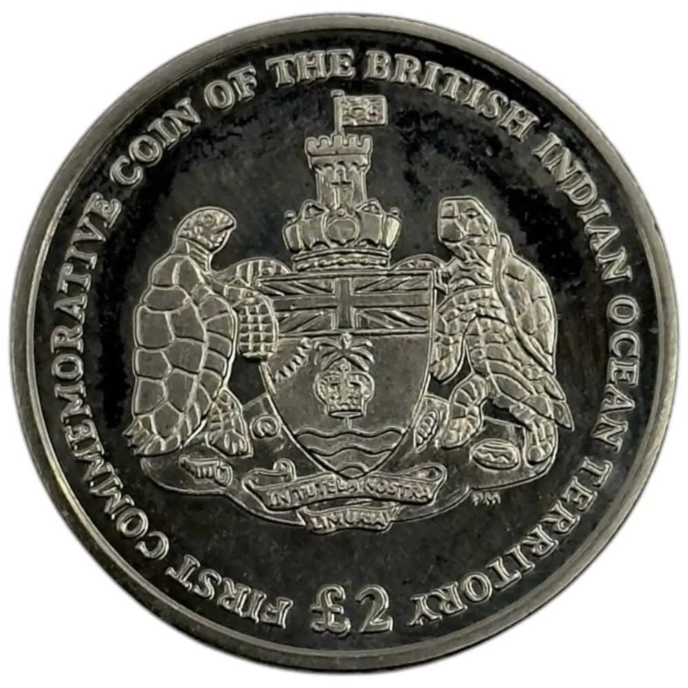 Британская тер. в Индийском океане 2 фунта 2009 г. (Первая юбилейная монета) (CN)