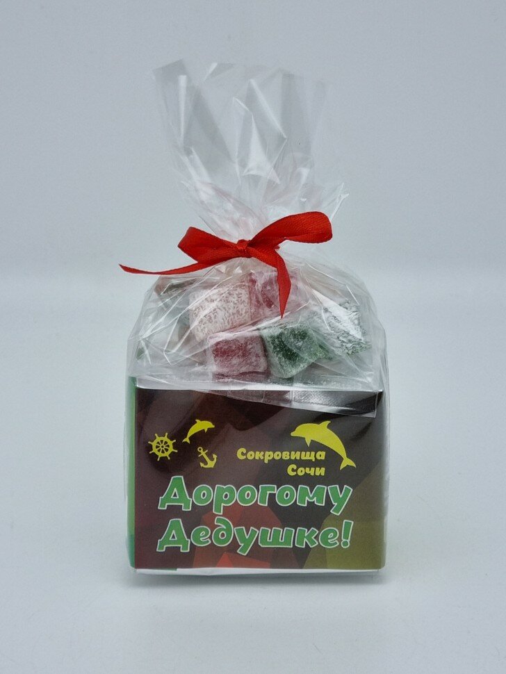 Набор чай черный в бандерольке с лукумом Дорогому дедушке 85гр