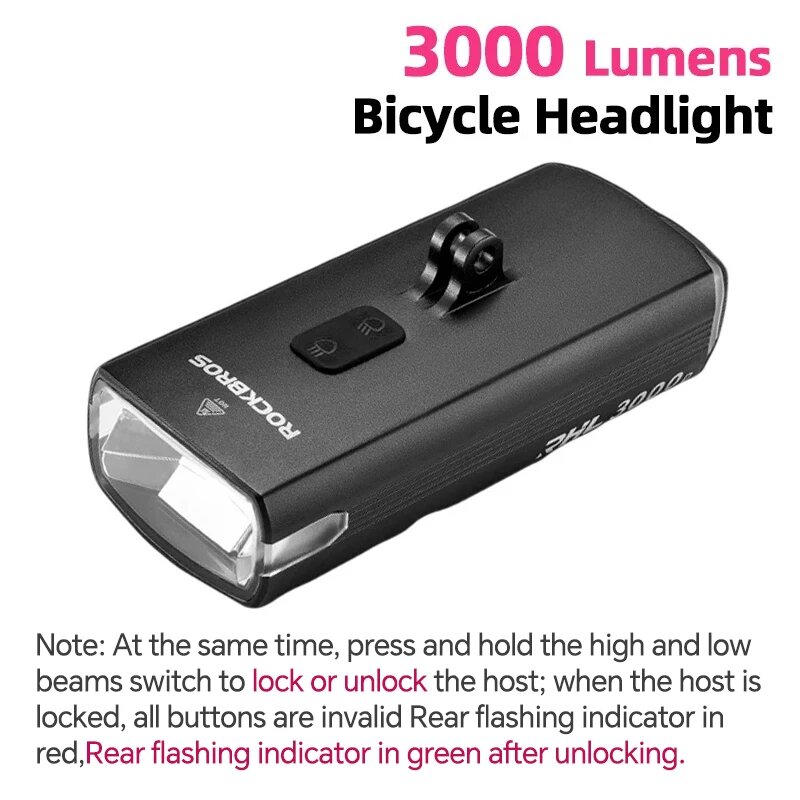ROCKBROS Фонарь для велосипеда 3000 люмен RHL3000D