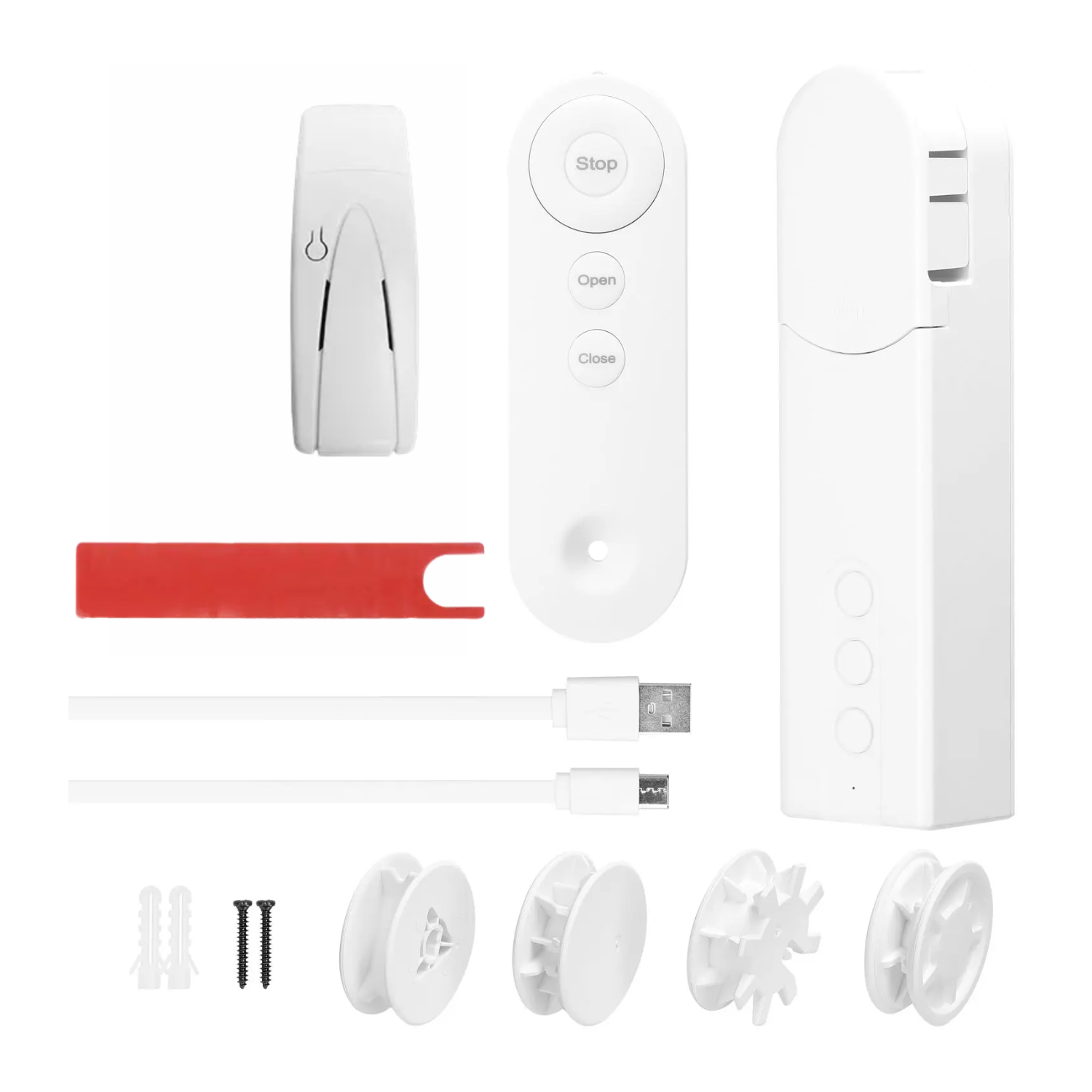 Туя WiFi Умный двигатель для бусинных штор Электрический привод для рулонных штор Автоматический открыватель Без проводки Поддержка приложения Удаленное управление Настройка таймера Датчик температуры Совместимость с умным домом