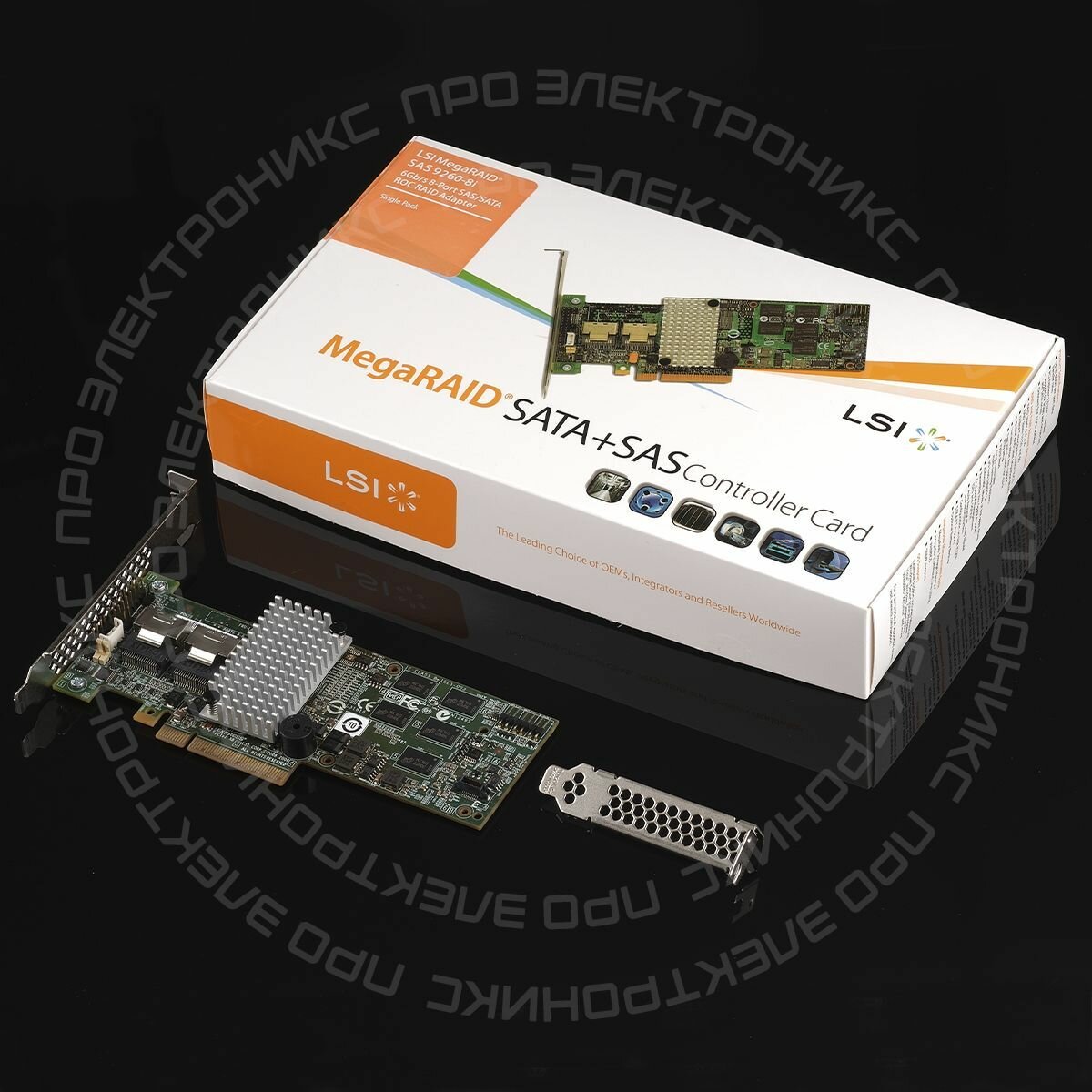 Контроллер LSI MegaRAID SAS 9260-8i RAID-контроллер 8SAS/SATA 6Gb/s PCIe x8, 512MB Cache, RAID 0/1/5/6/10/50/60 (LSI00198/L5-25121-28/L3-25121-84B)