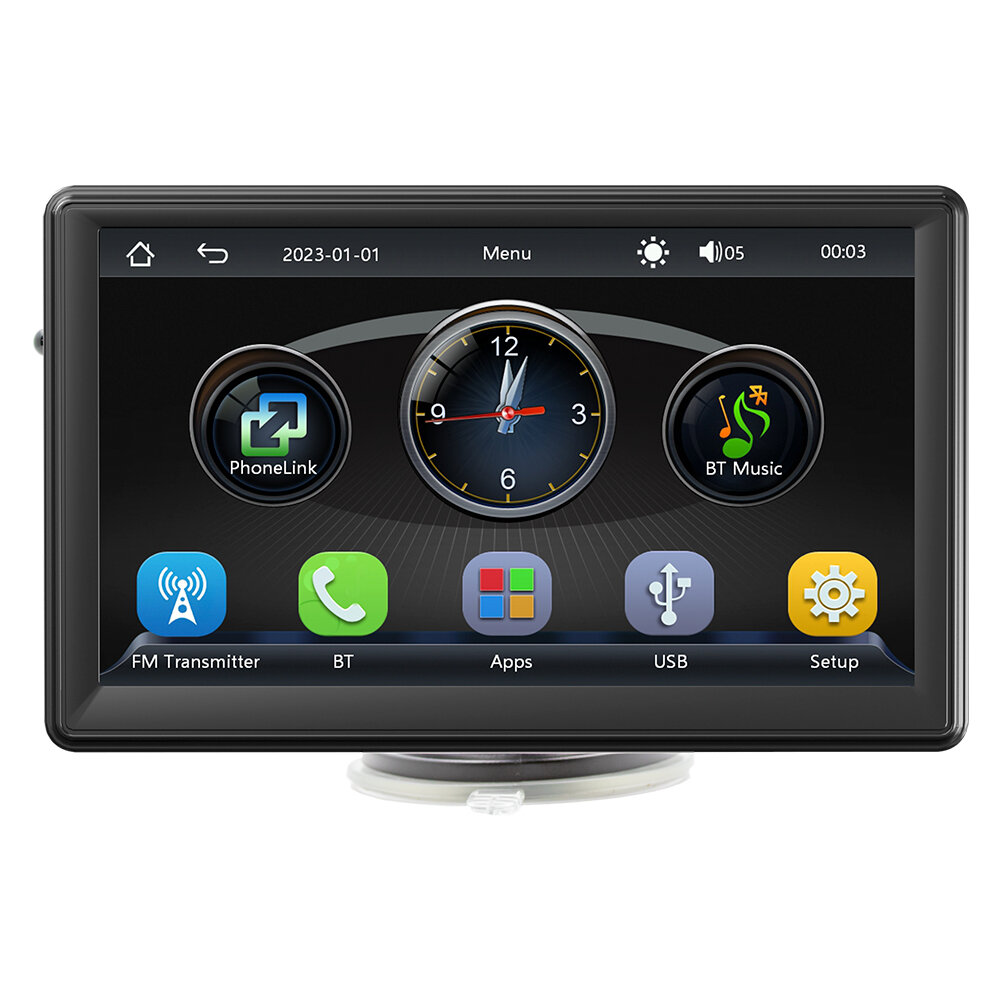 Автомобильный MP5 Плеер: 7-дюймовый HD IPS Экран CarPlay Android Auto - Компактный Универсальный Медиацентр с Камерой Заднего Вида для Безопасного Вождения