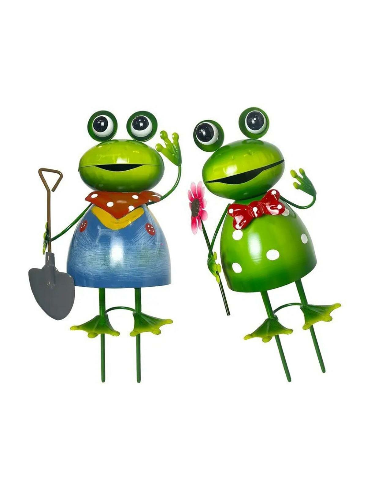 3D Лягушки Садовые Украшения Металлические Статуи Лягушек Наружные Садовые Украшения Лягушек