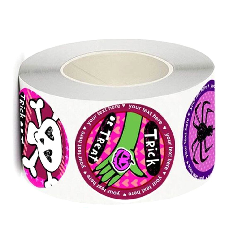 500x / Рулон Стикеров На Хэллоуин, Круглые Этикетки, Самоклеящиеся Декоративные Наклейки