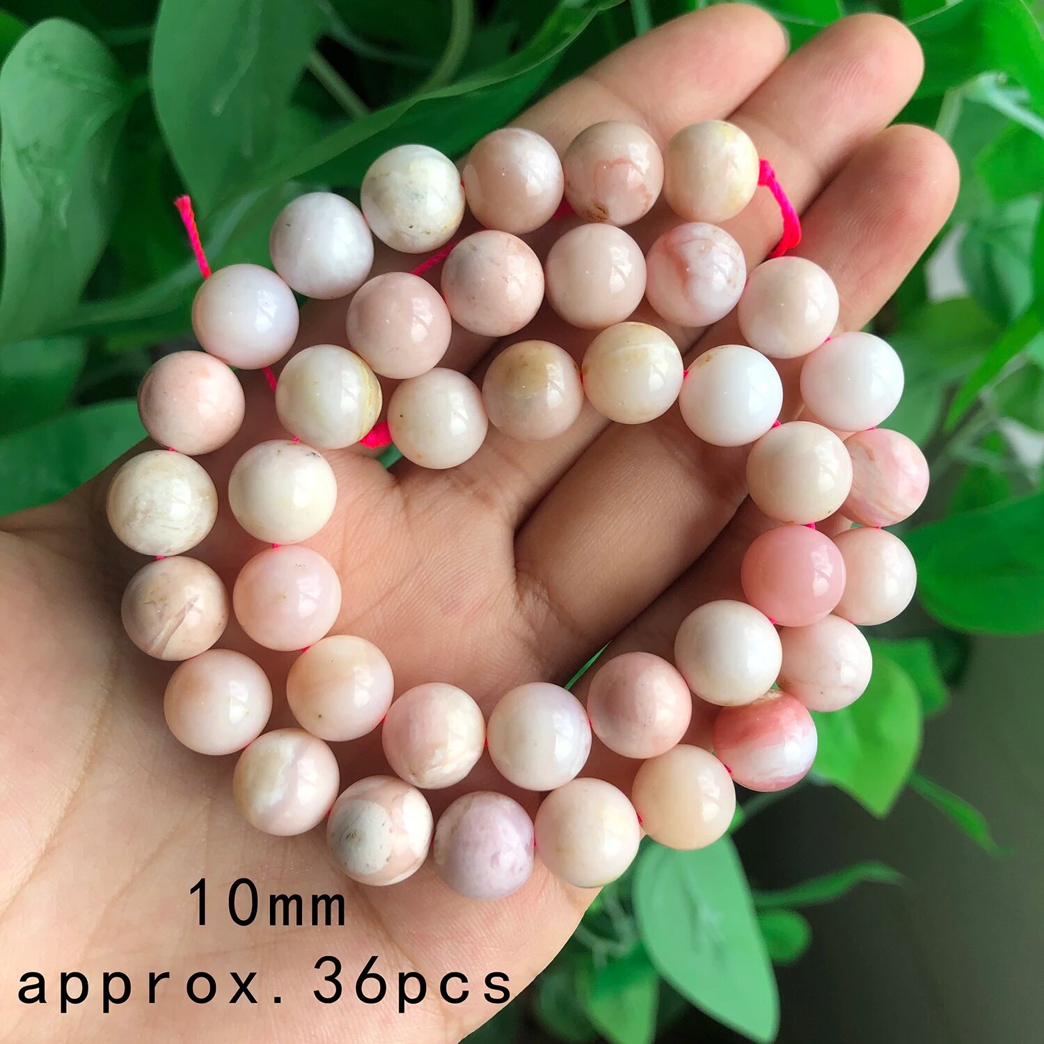 Бусины из розового опала, 10 мм, Style-6