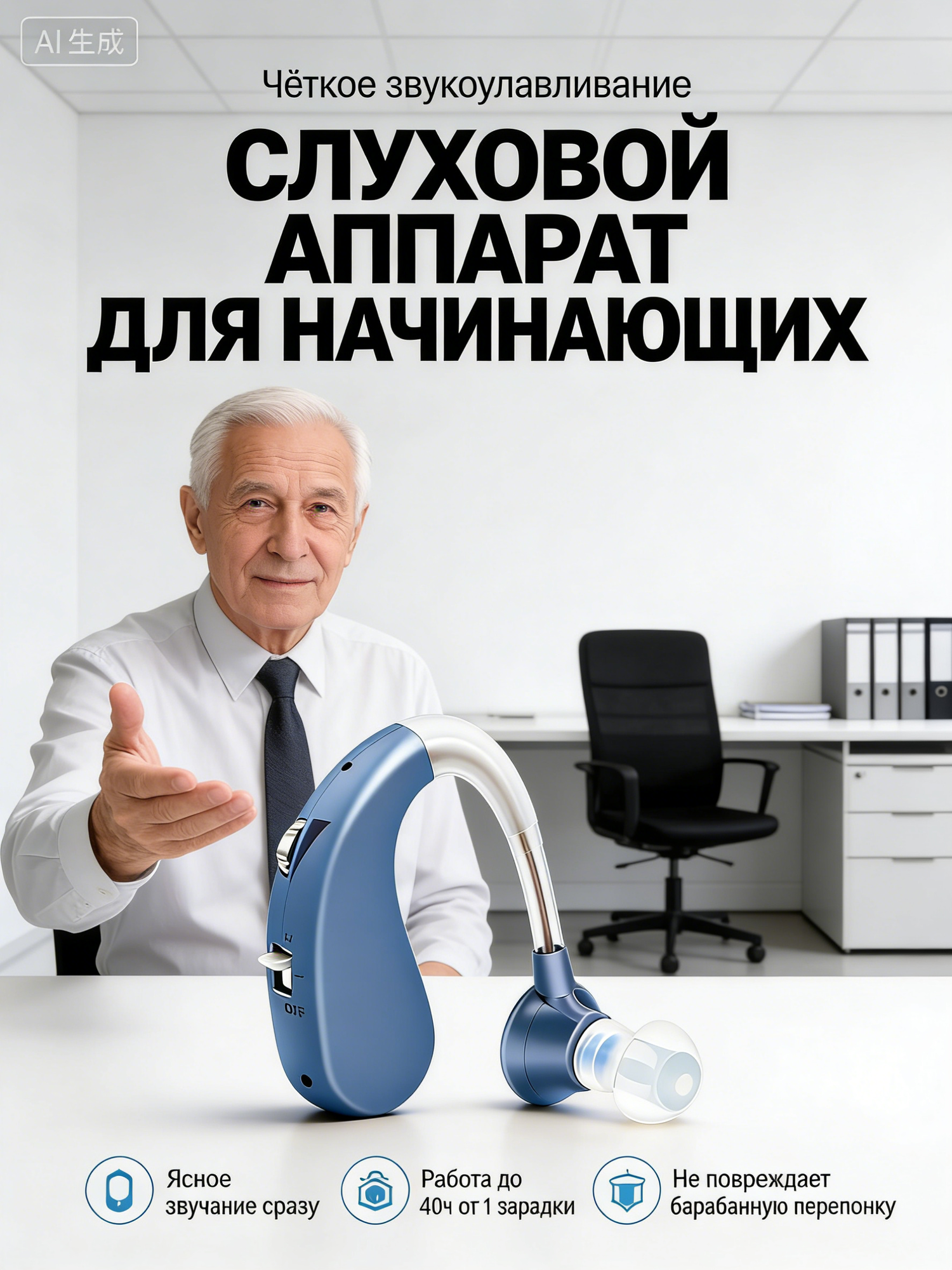 Усилитель слуха на аккумуляторе с функцией Bluetooth, заушный цифровой слуховой аппарат для пожилых с зарядкой type-c