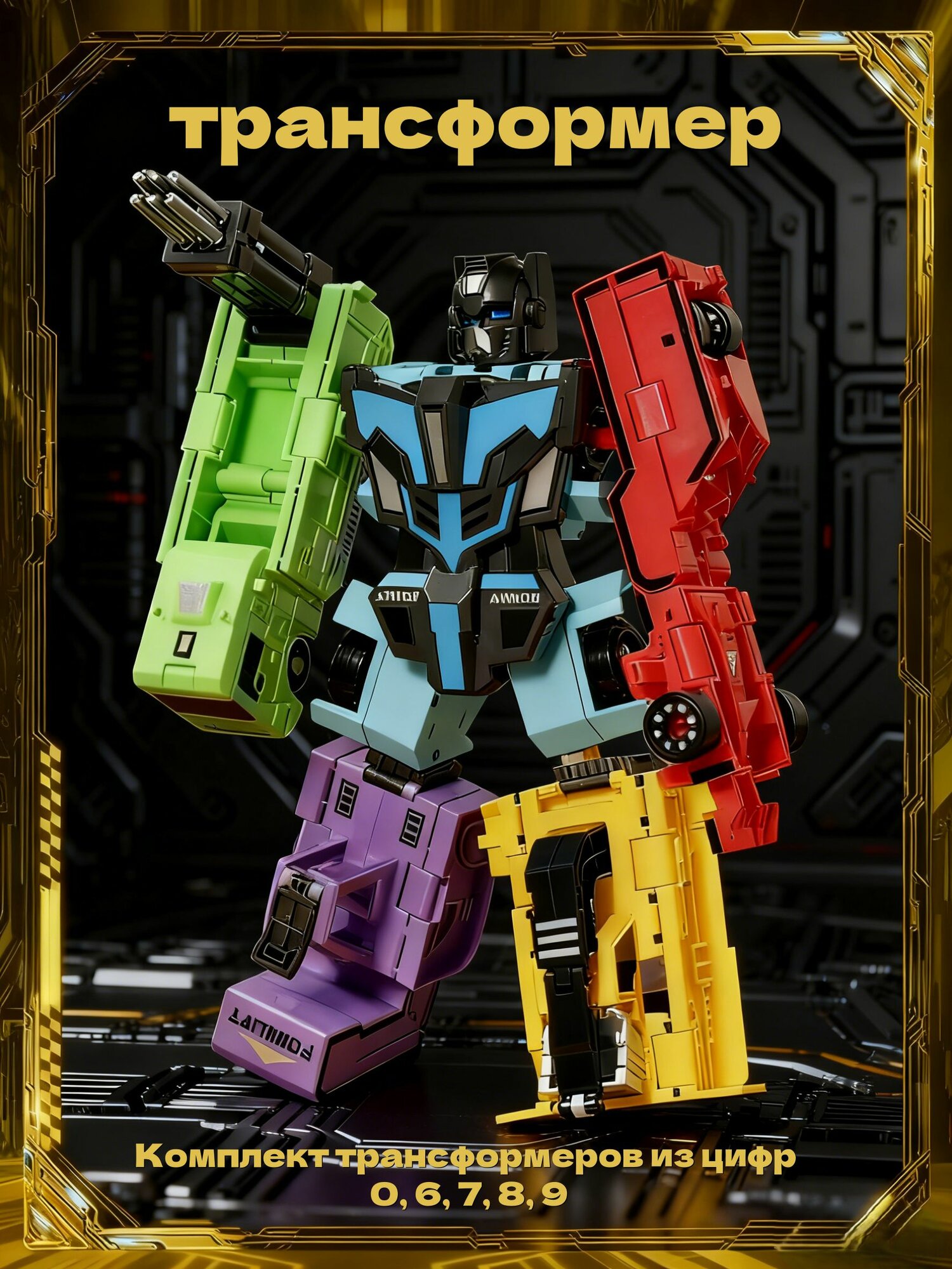 Трансформеры-цифры, детские развивающие робот-игрушки, которые можно собрать в большой робот