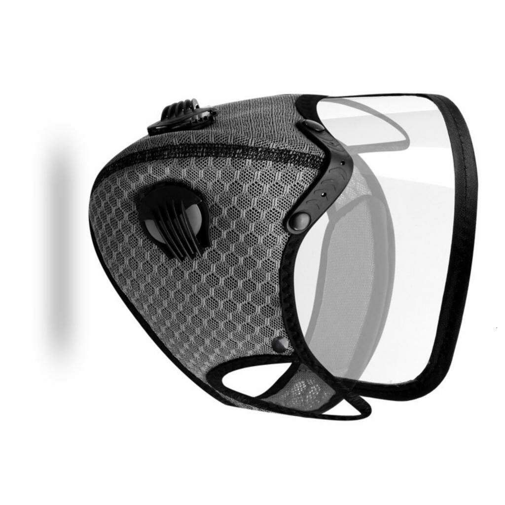 Маска респираторная с угольным фильтром и клапаном, Серый