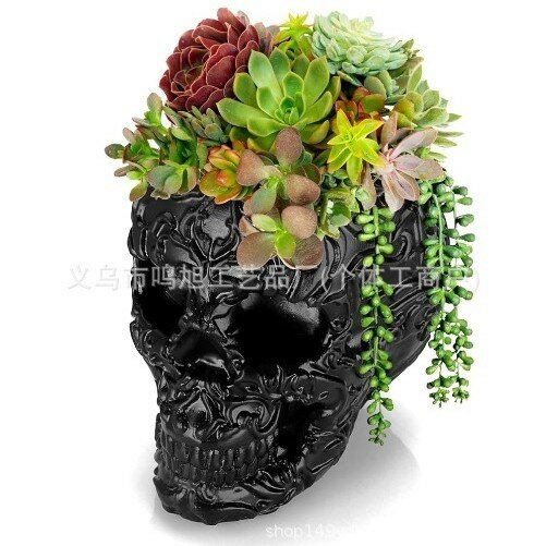 Персонализированная ваза в виде черепа на Хэллоуин, держатель для кистей макияжа, держатель для ручек, декор для дома, украшение для комнаты