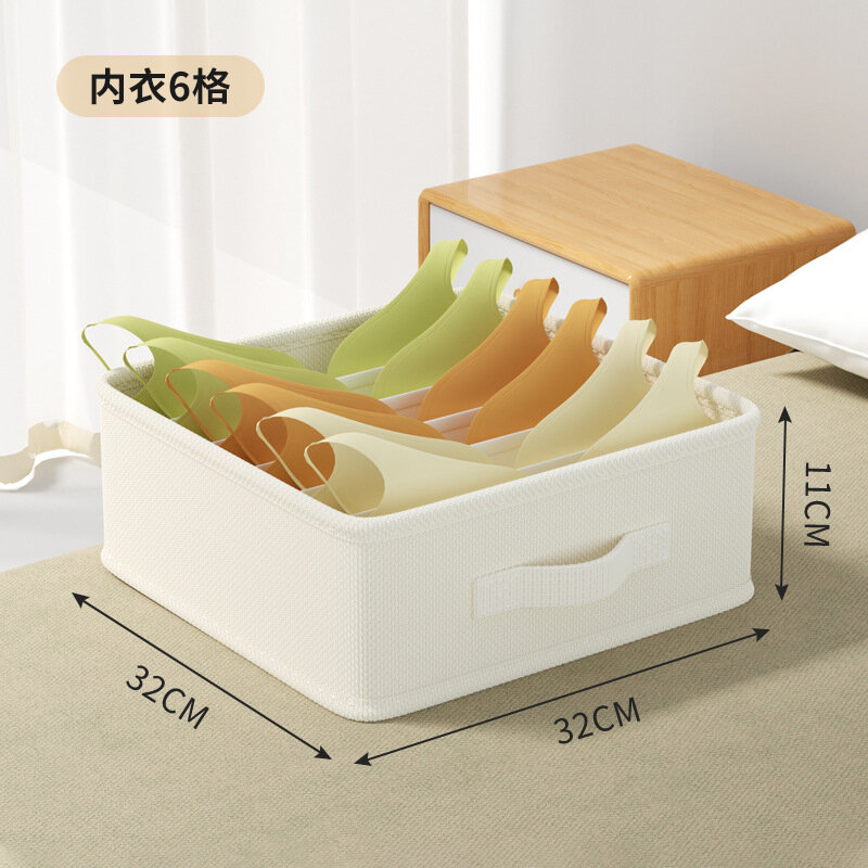 Нижнее белье и трусы, хлопковая и льняная коробка для хранения Tianshan, выдвижной органайзер три в одном, разделитель для гардероба, хранение бюстгальтеров и носок