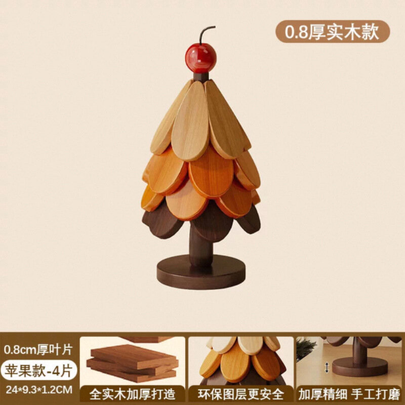 Высококачественный теплоизоляционный коврик для рождественской елки, декор для обеденного стола, деревянный антиожоговый коврик для кастрюль, складной поднос для мисок, оптовая продажа