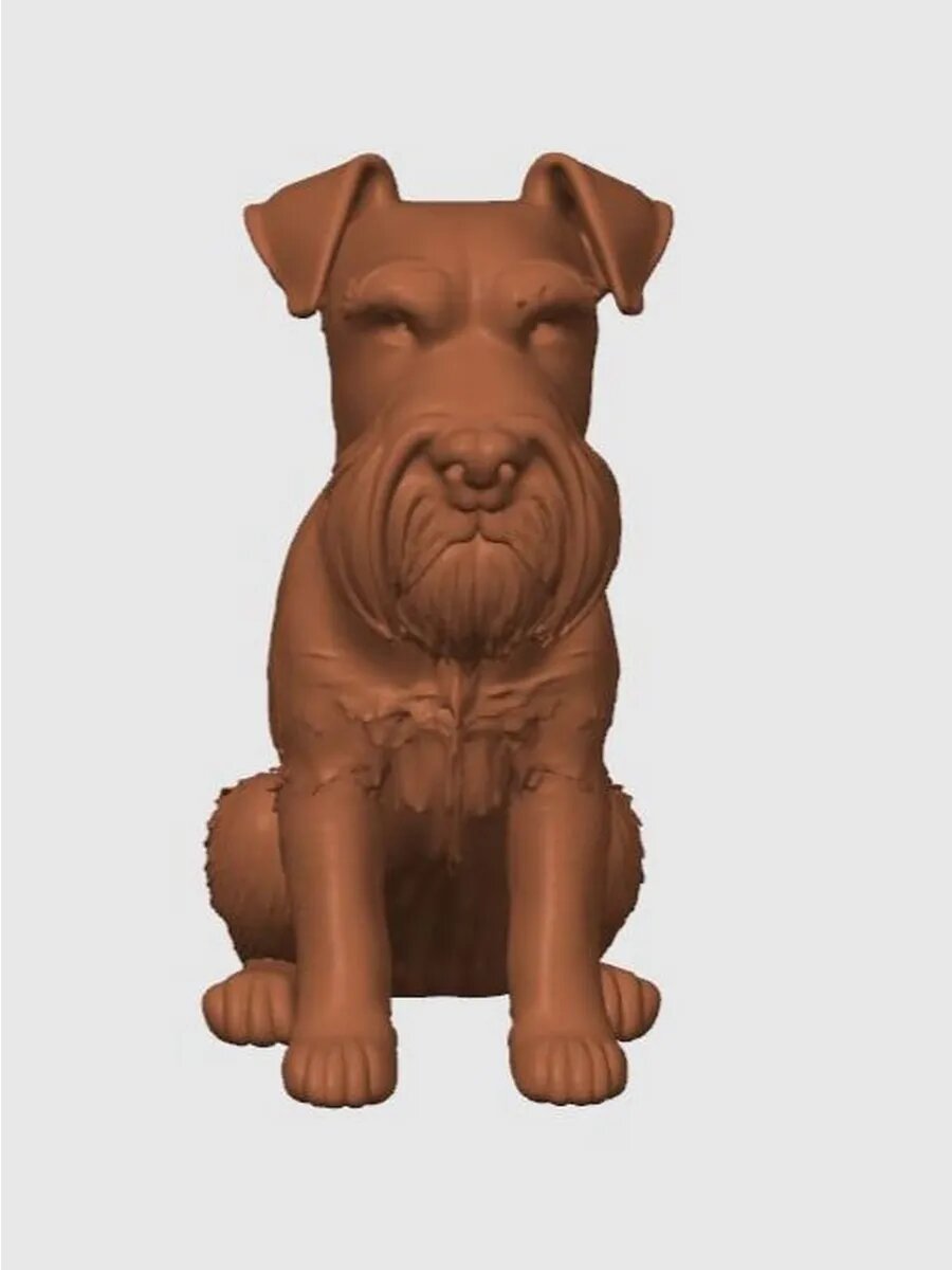 Ростовая статуэтка собаки-Шнауцер (10см, корич. металлик)