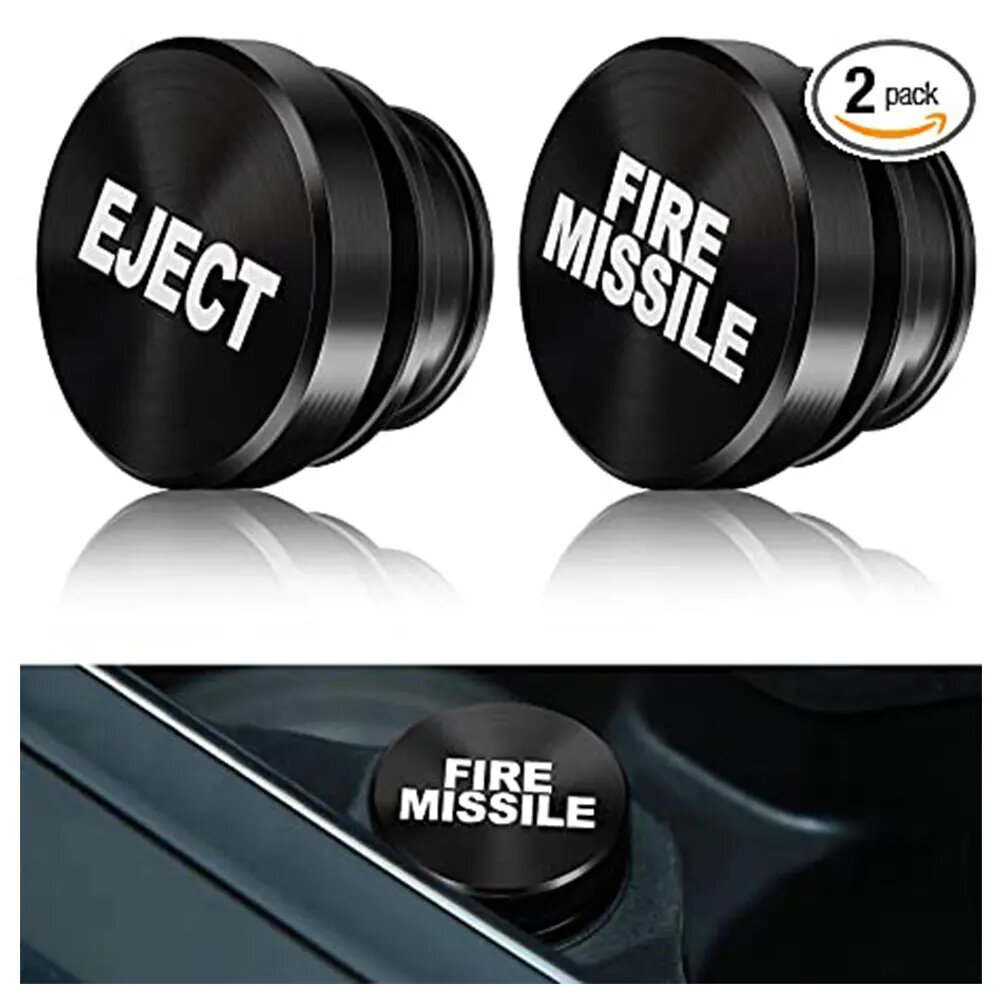 2 шт, алюминиевая кнопка для автомобильного прикуривателя, 12 В 2 PCS BLACK