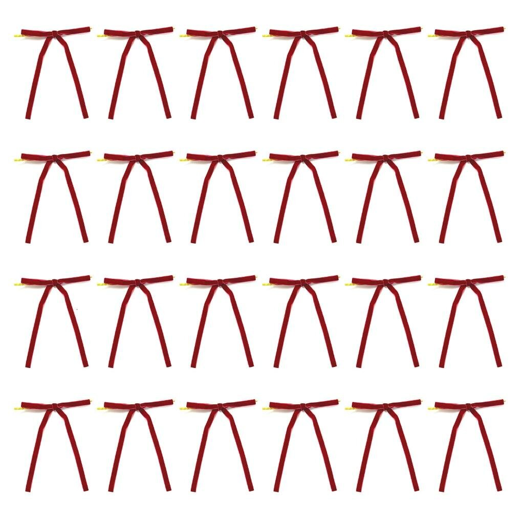 Лента из фланели с бантиками, 24 шт, красный