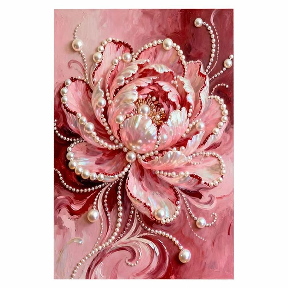 Набор для создания объемной картины с цветами из жемчуга, DIY материалы для рукоделия и релаксации, готовый декор для стены