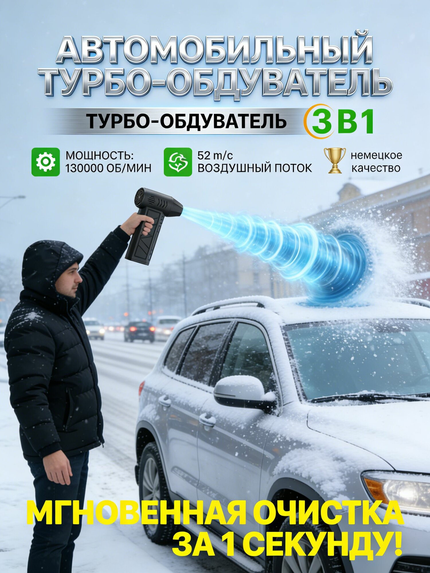 Фен для машины от снега