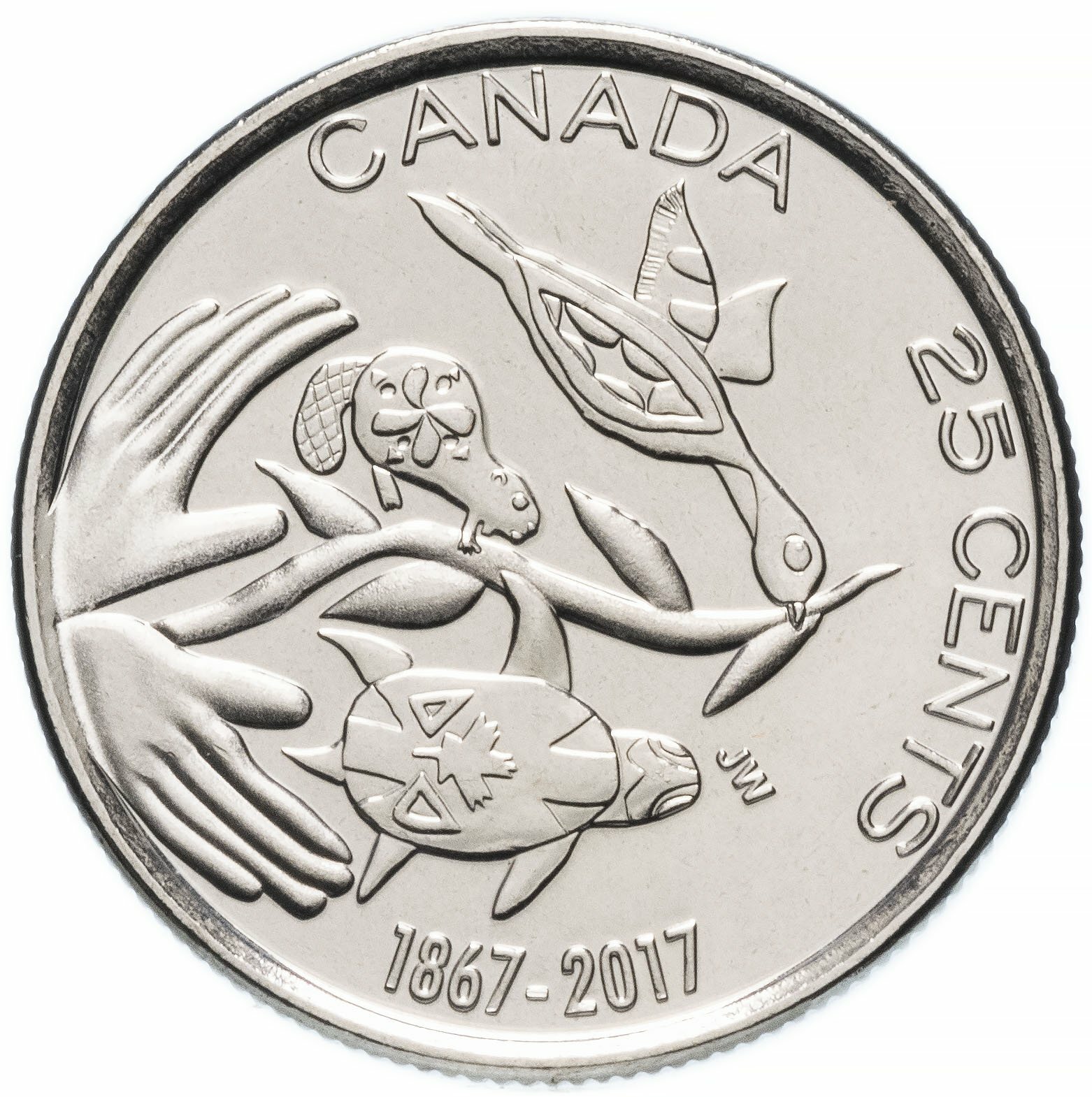 Канада 25 центов cents 2017 Надежда на "Зеленое Будущее", Сталь, в сохранности UNC