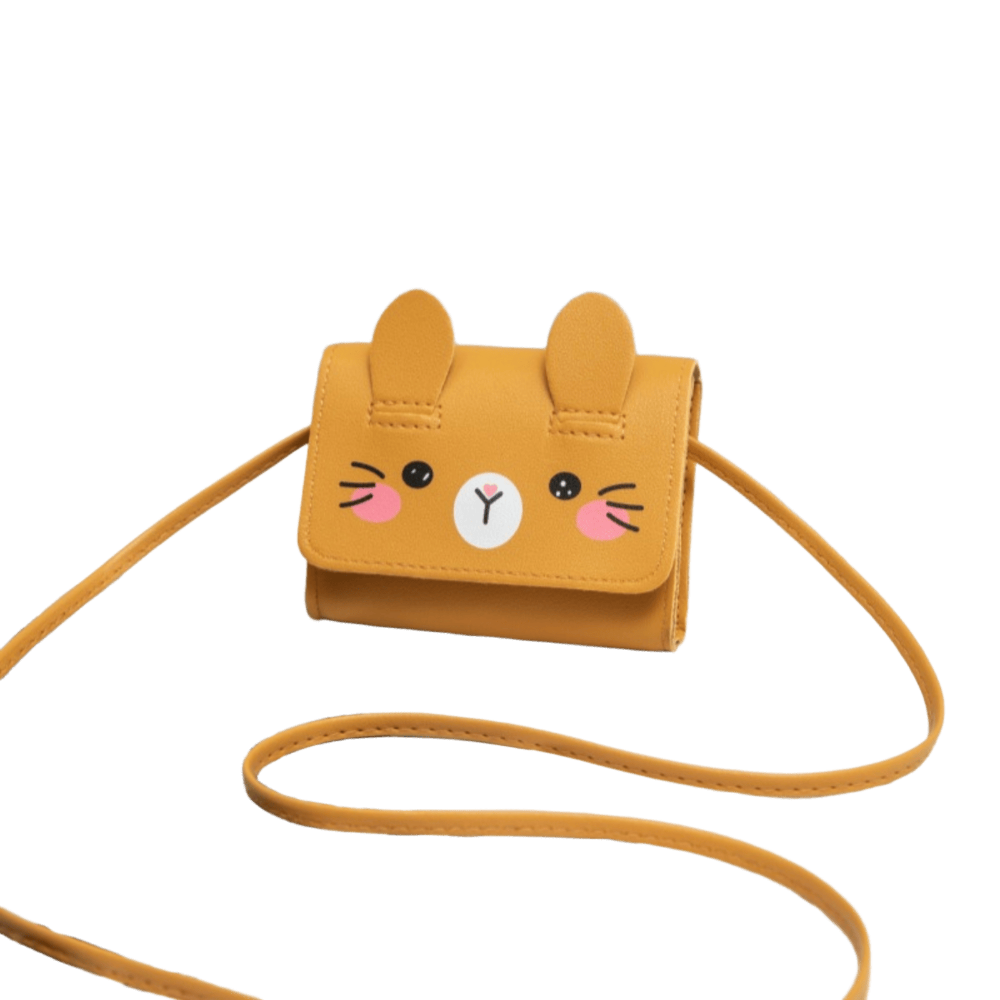 Сумка перекладная одноплечная многофункциональная из ПУ кожи, миниатюрная мультяшная детская сумочка, сумка-мессенджер с изображением милого кролика для маленьких девочек, размер 12см шириной, 9см высотой, 4см толщиной, вес 0.06кг