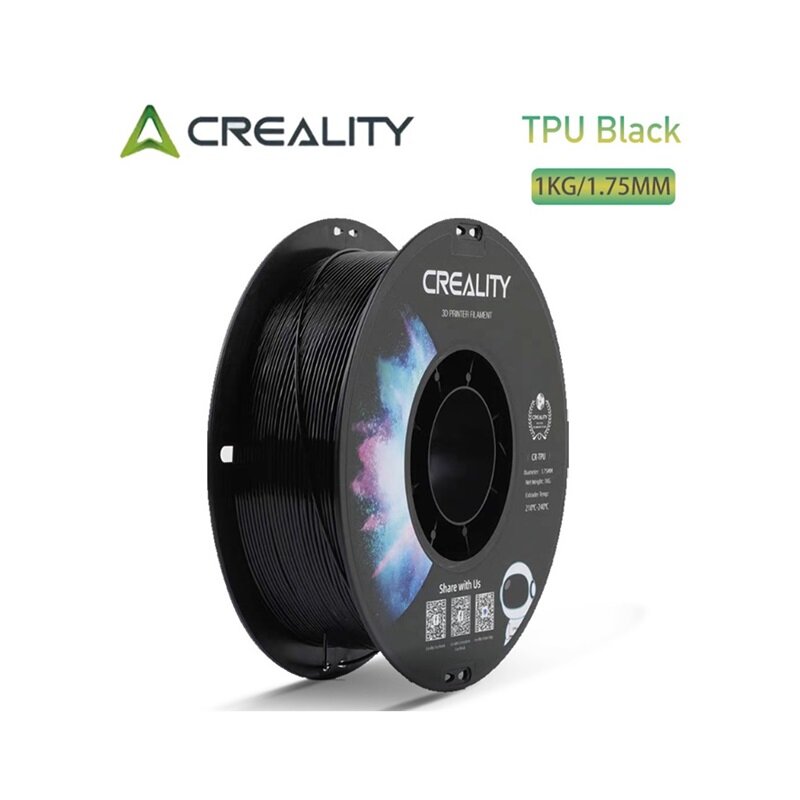 Филамент CREALITY TPU 1.75мм 1кг черное — твердость 95A по Шору, упругой, оригинал