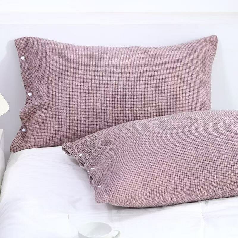 Набор наволочек в японском стиле, синие, маленькие, сетчатые, из чистого хлопка, для пары, стираемые, двусторонние, впитывающие влагу, простые