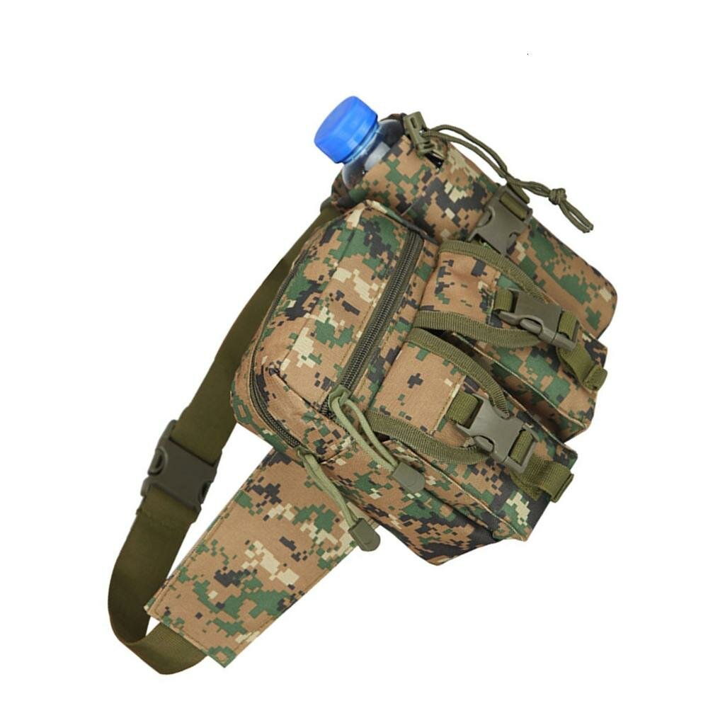 Тактическая поясная сумка с держателем для бутылки, кусты