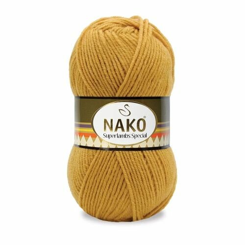Пряжа Nako Superlambs special 6706 (5 мотков по 100г/200м) горчичный