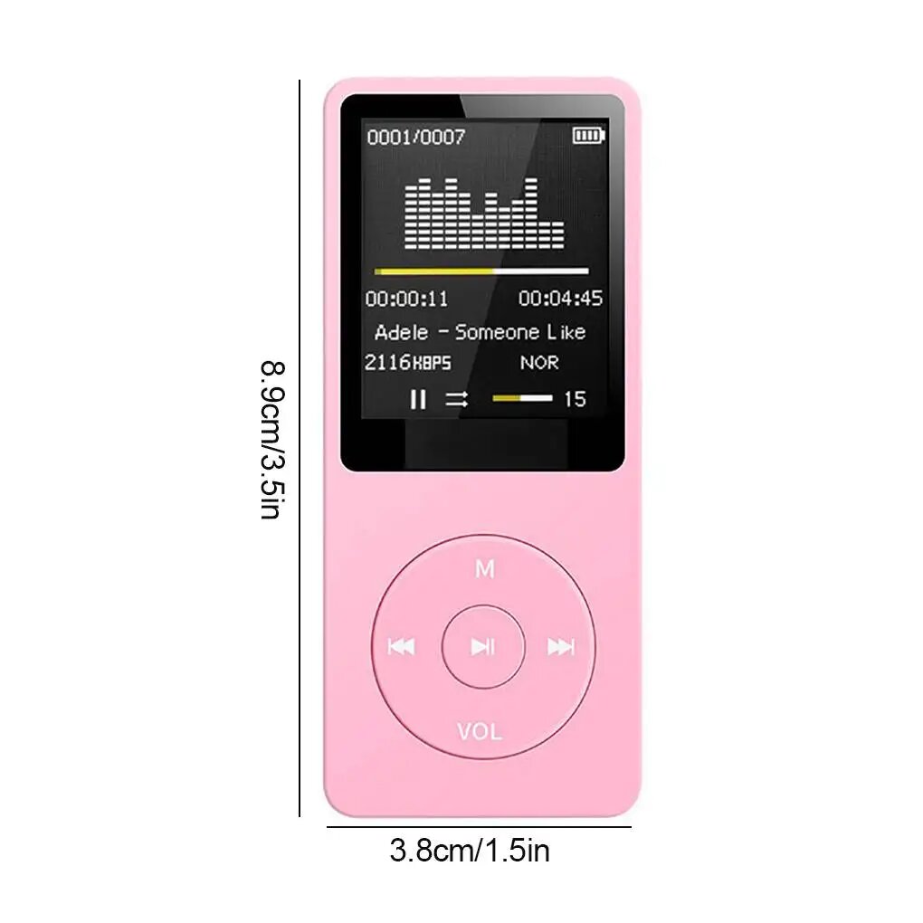 Портативный MP3-плеер MP3, WAV 64 ГБ Розовый