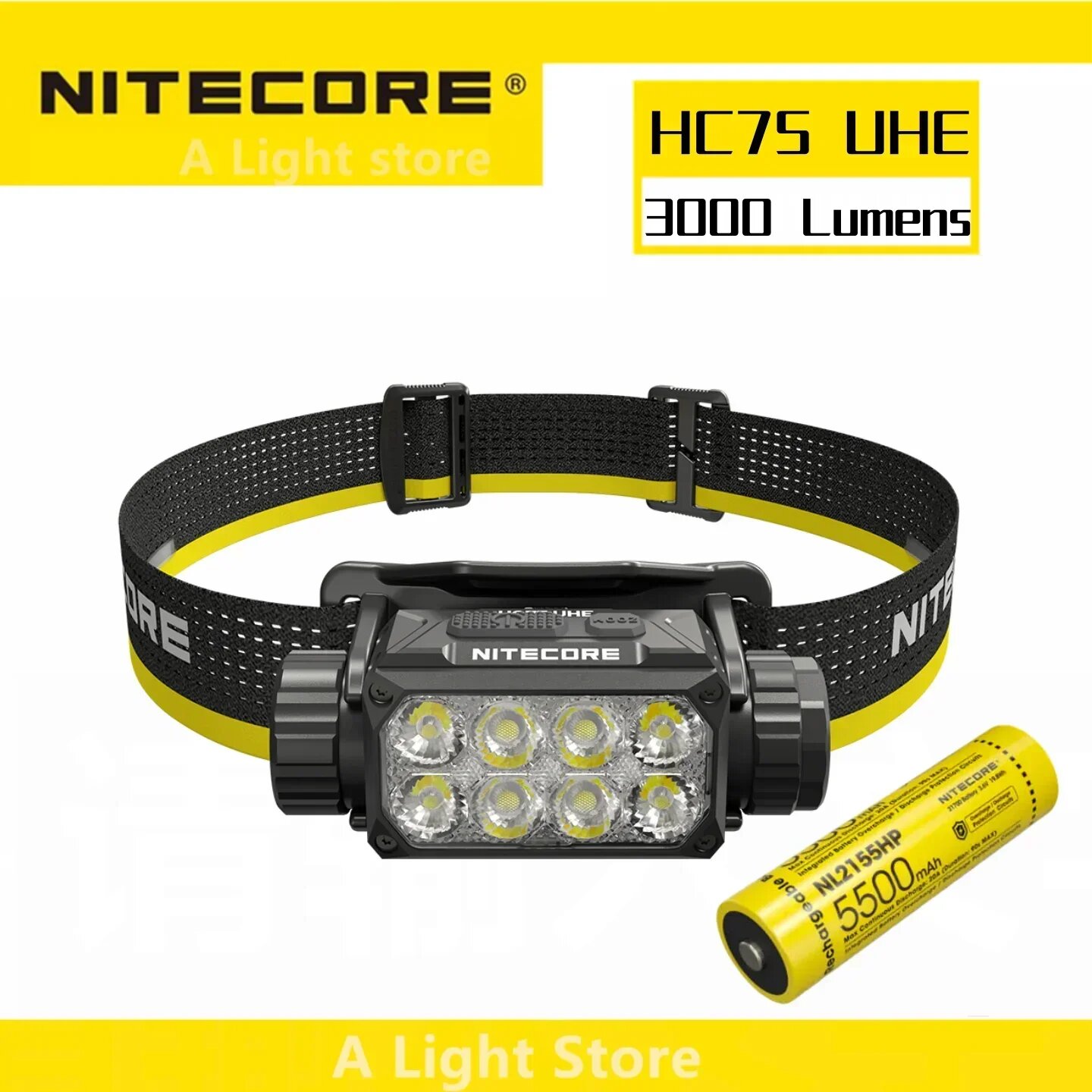HC75 Прожектор UHE NITECORE Рабочий налобный фонарь Уличный прожектор Яркий фонарик Легкий налобный фонарь для рабочего освещения Бег