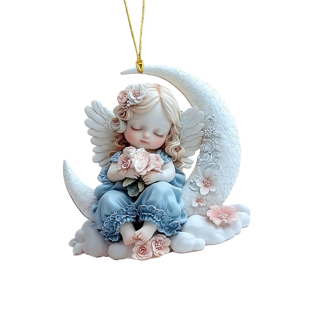 Лунный ангел-младенец с крыльями-F338 1