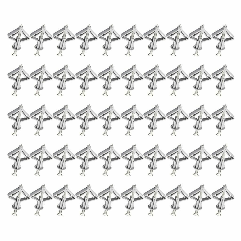 Набор анкеров Contractor 50 Легкий Настенный крепеж для гипсокартона, Нержавеющие хомуты для крепления