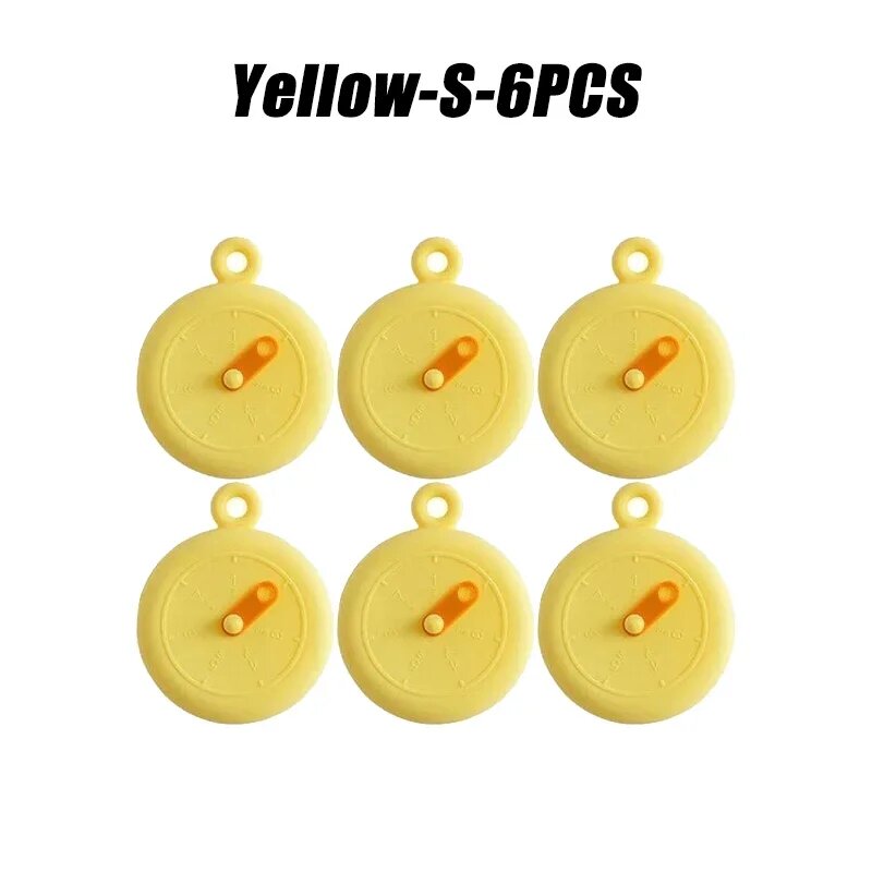 Желтые силиконовые крышки для продуктов S-6pcs